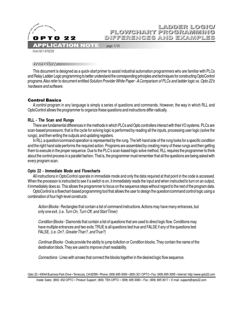 Ladder Logic vs. Flowchart Programming | PDF | Programmable Logic ...