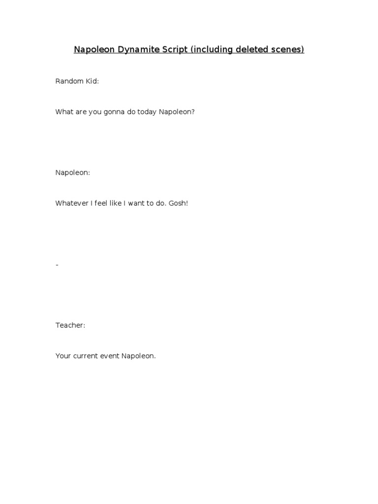 Napoleon Dynamite Script | PDF