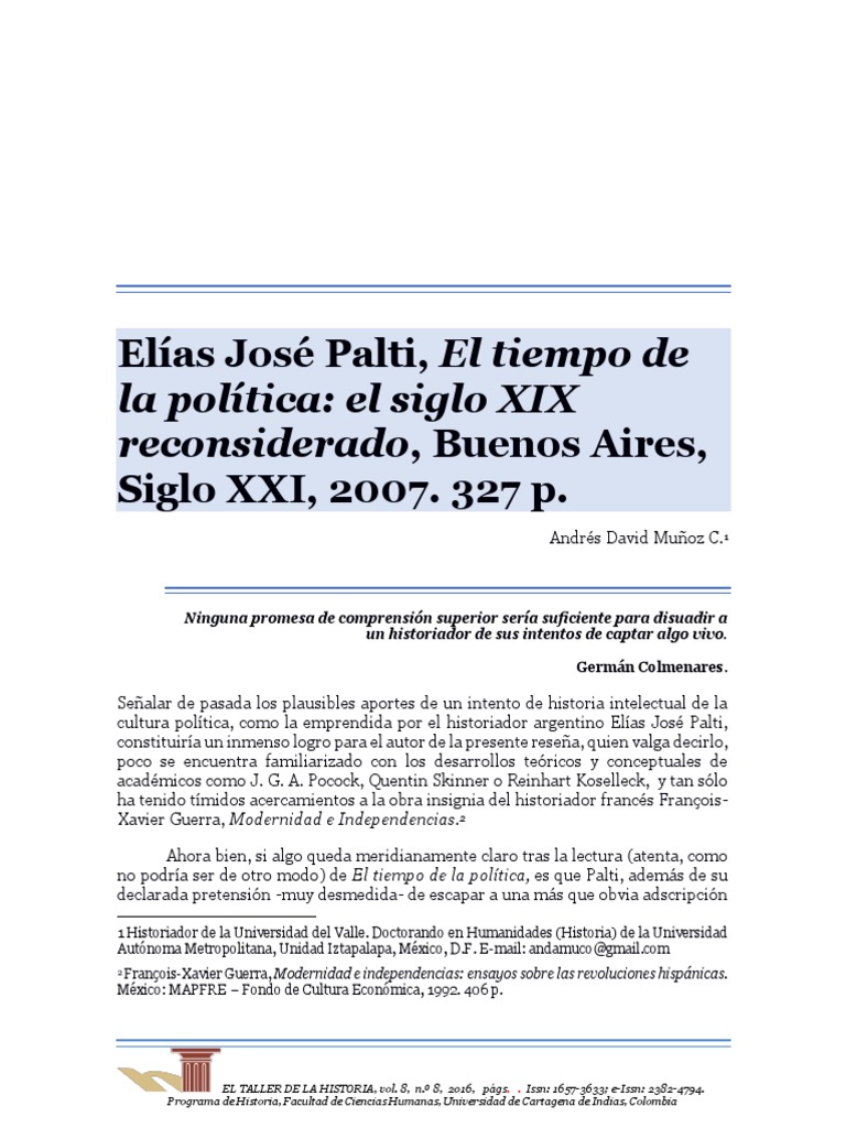 Análisis de Elías José Palti en Historia Política | PDF | Nación ...