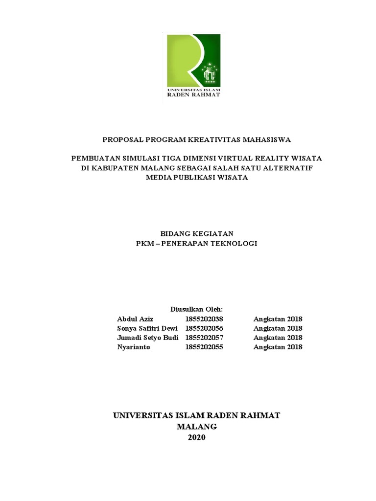 Proposal Program Kreativitas Mahasiswa | PDF | Bisnis | Teknologi & Rekayasa