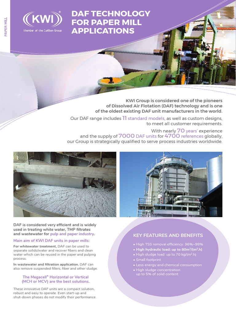 Daf Technology For Paper Mill Applications: Member of The Safbon Group ...