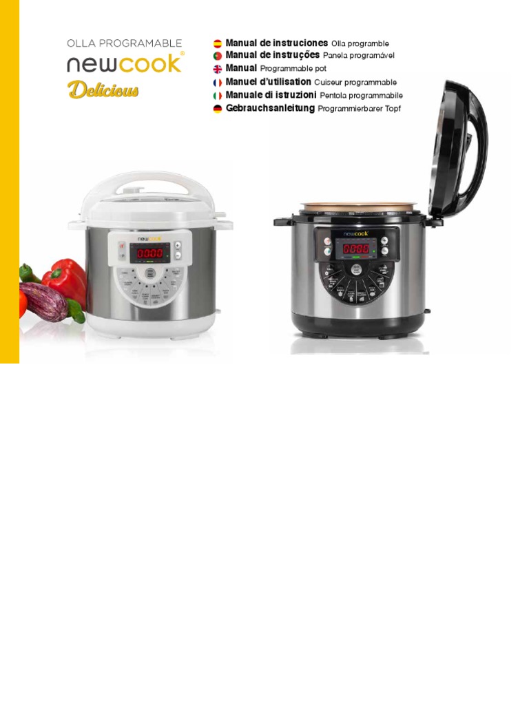 Manual de Instrucciones Olla Programable | PDF | Cocción a presión | Arroz