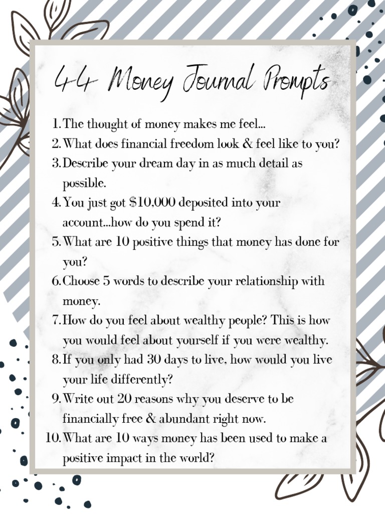 Money Mindset Journal Prompts | PDF | Money