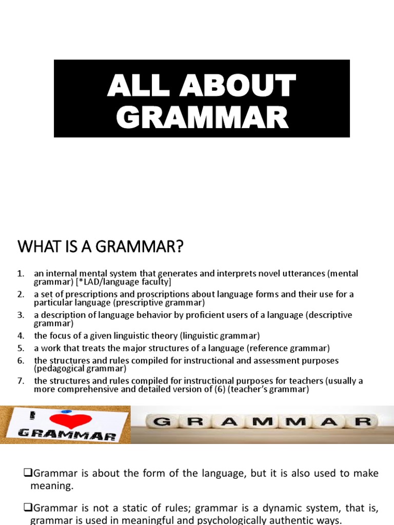 Lesson 1 - Grammar | PDF | Language Arts & Discipline