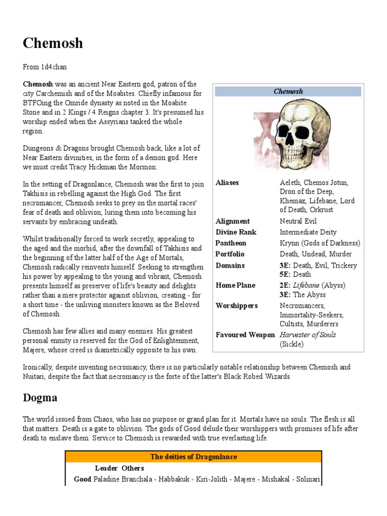 Chemosh - 1d4chan | PDF | Dragonlance | D20 System