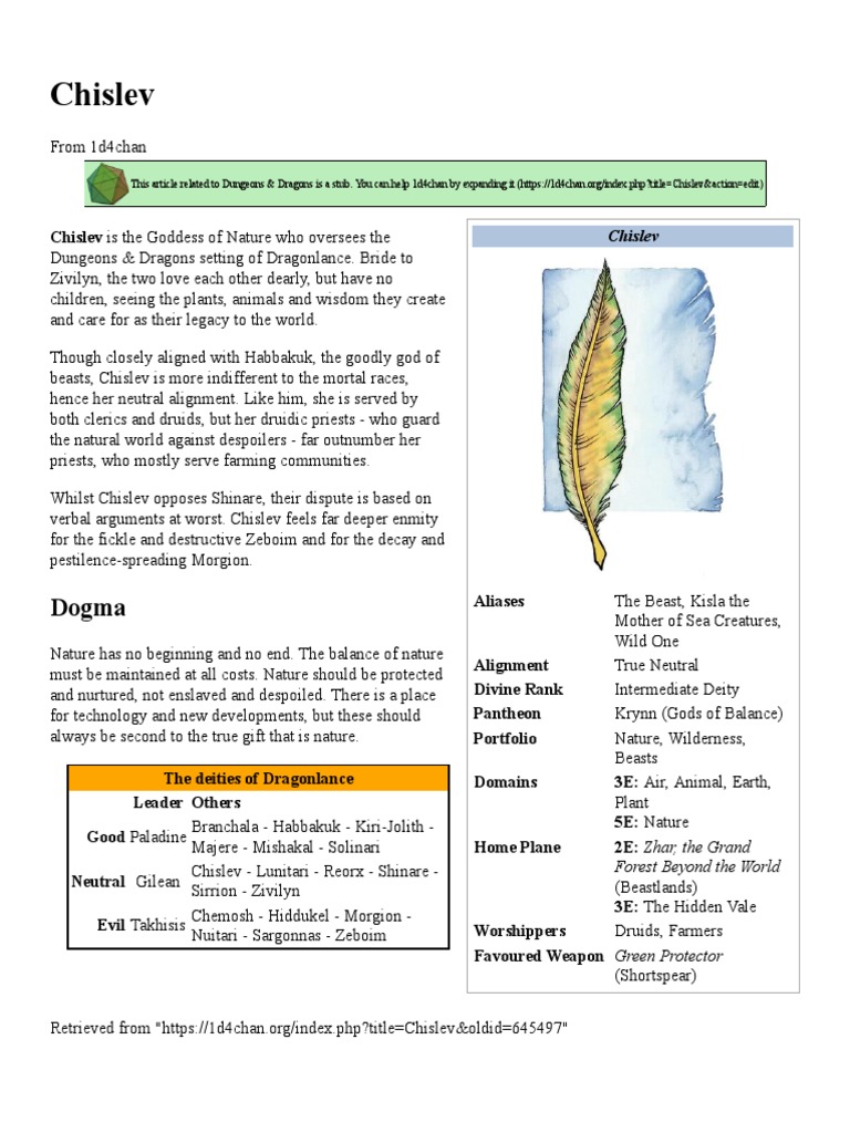Chislev - 1d4chan | PDF | Dragonlance | Fantasy Role Playing Games