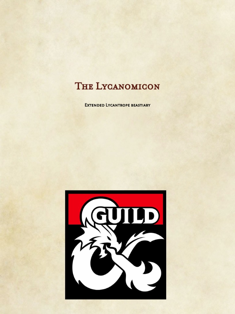 The Lycanomicon Additional Lycanthropes For 5e | PDF | Werewolves ...