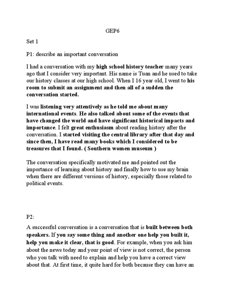 Important Conversations That Inspire Growth | PDF | Conversation ...