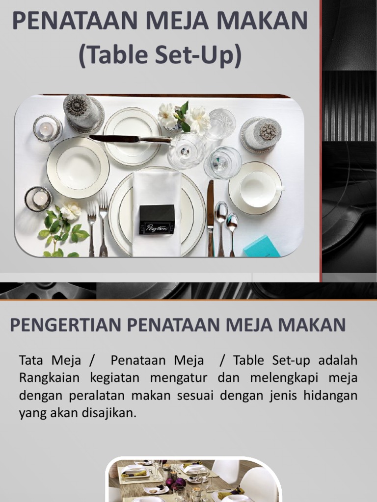 Tata Meja Makan: Panduan Lengkap | PDF | Memasak, Makanan, & Anggur