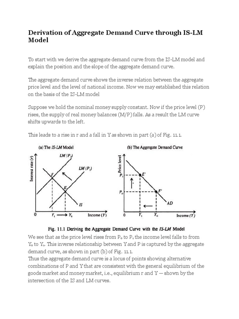 Deriving Aggregate Demand from IS-LM | PDF | Economic Equilibrium ...