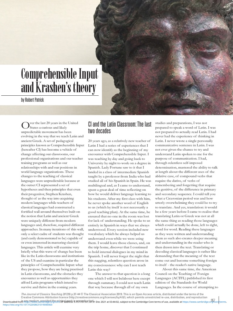 Comprehensible Input and Krashen' S Theory | PDF | Language Acquisition ...