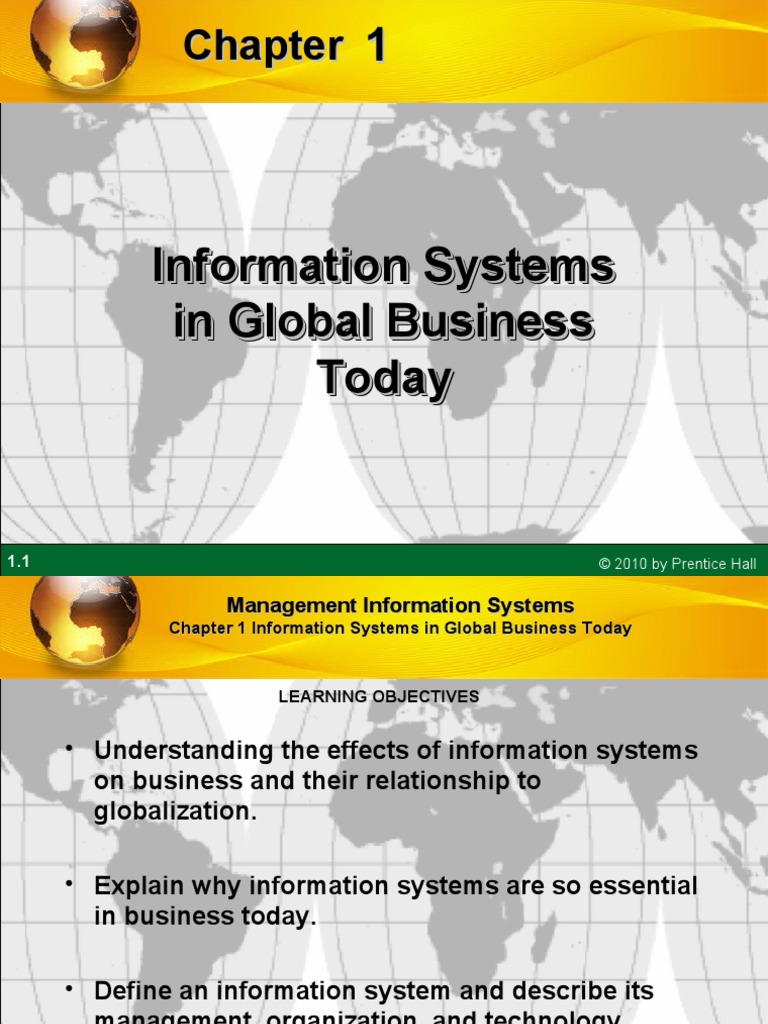 Information Systems In Global Business Today © 2010 By Prentice Hall Pdf Information System