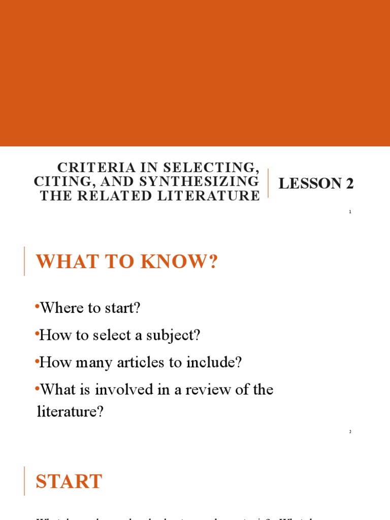 Chapter 4 Lesson 2 - Criteria in Selecting, Citing, and Synthesizing ...