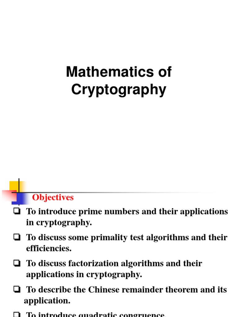 Mathematics of Cryptography: An Introduction to Prime Numbers ...