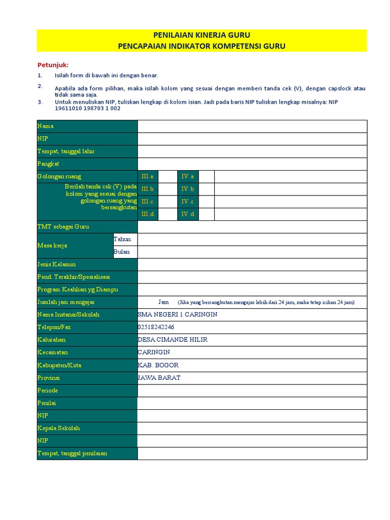 Instrumen PKG 2021 | PDF