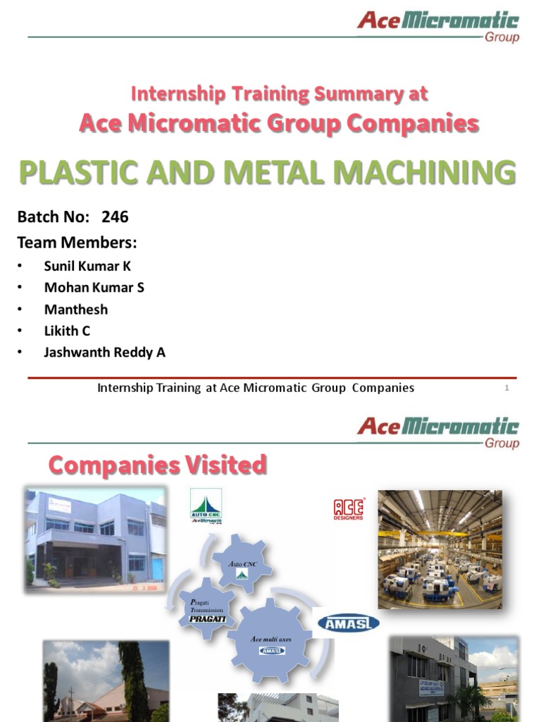 Ace Micromatic Group Companies: Plastic and Metal Machining | PDF | Machining | Steel