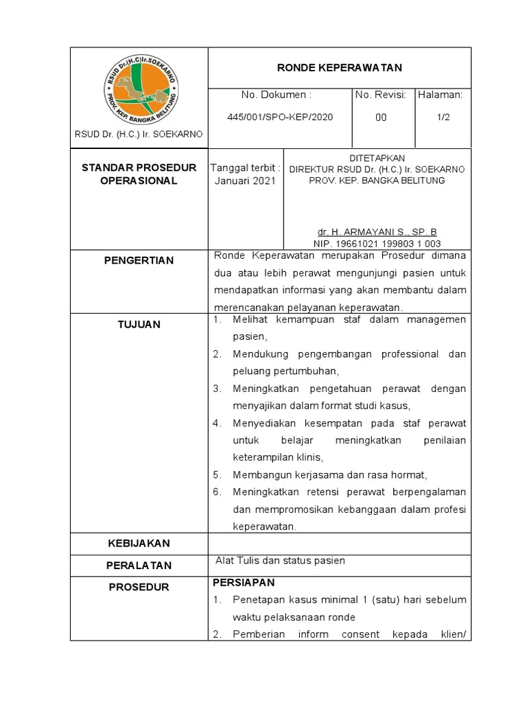 Sop Ronde Keperawatan | PDF