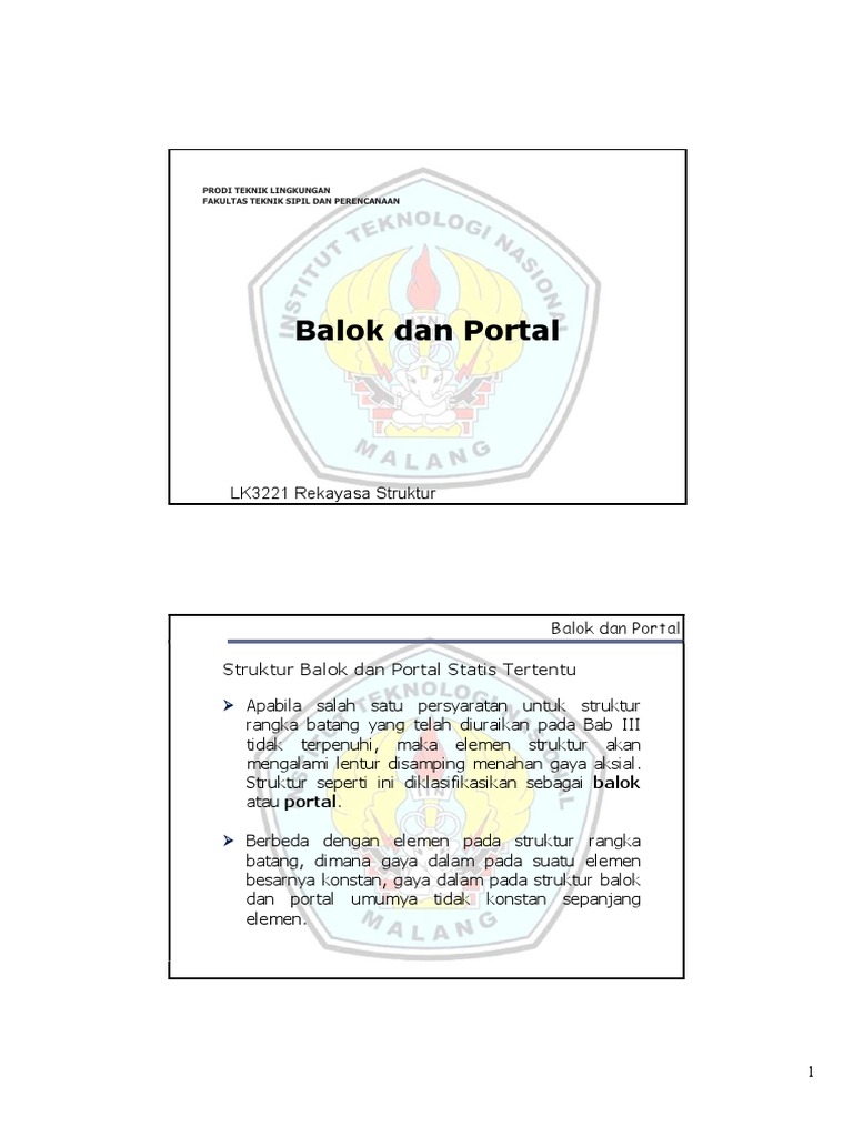 Balok Dan Portal | PDF
