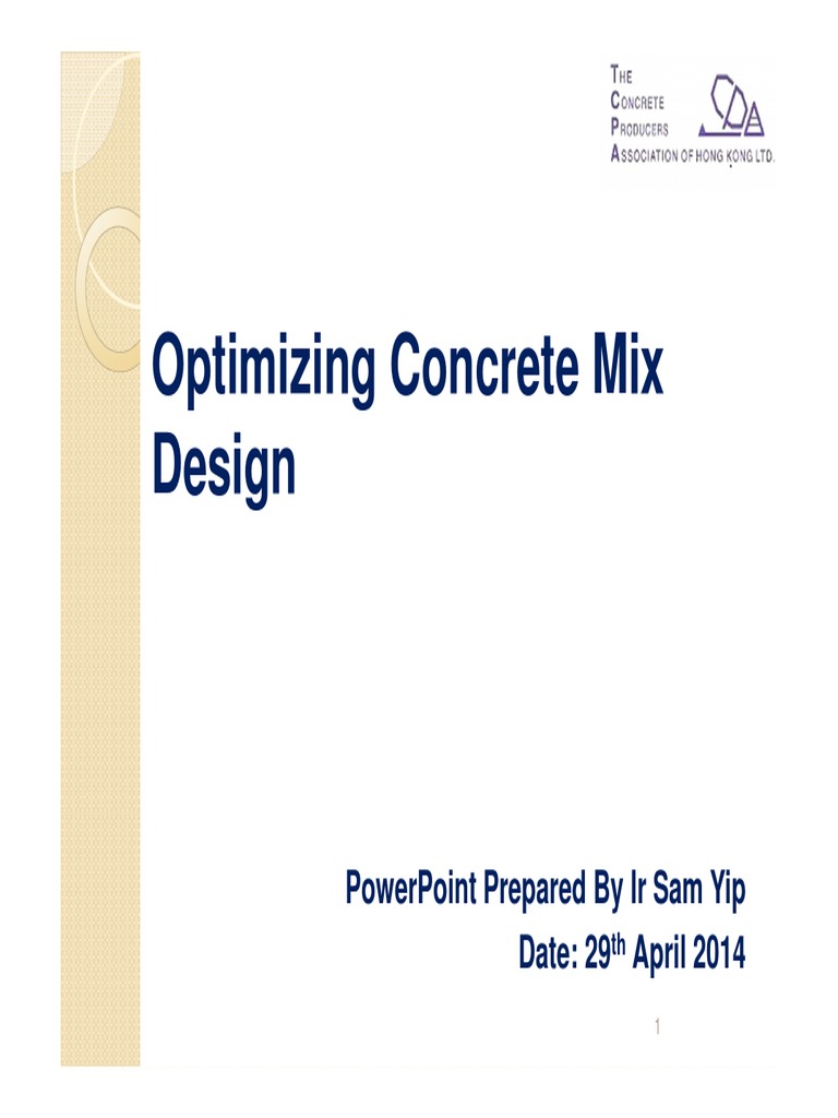 8 Optimizing Concrete Mix Design | PDF | Concrete | Cement