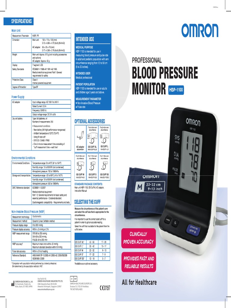 A15-0216 Omron-HBP-1100 | Download Free PDF | Health Care | Medical ...