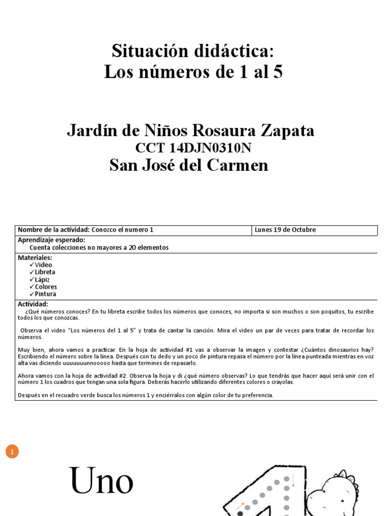 Repaso de Números del 1 al 5 | PDF