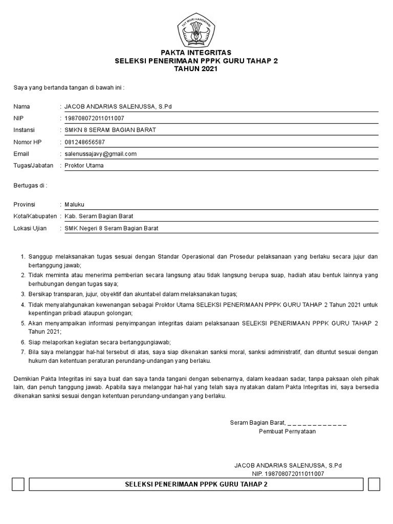 Seleksi Penerimaan Pppk Guru Tahun 2021 1 Pdf