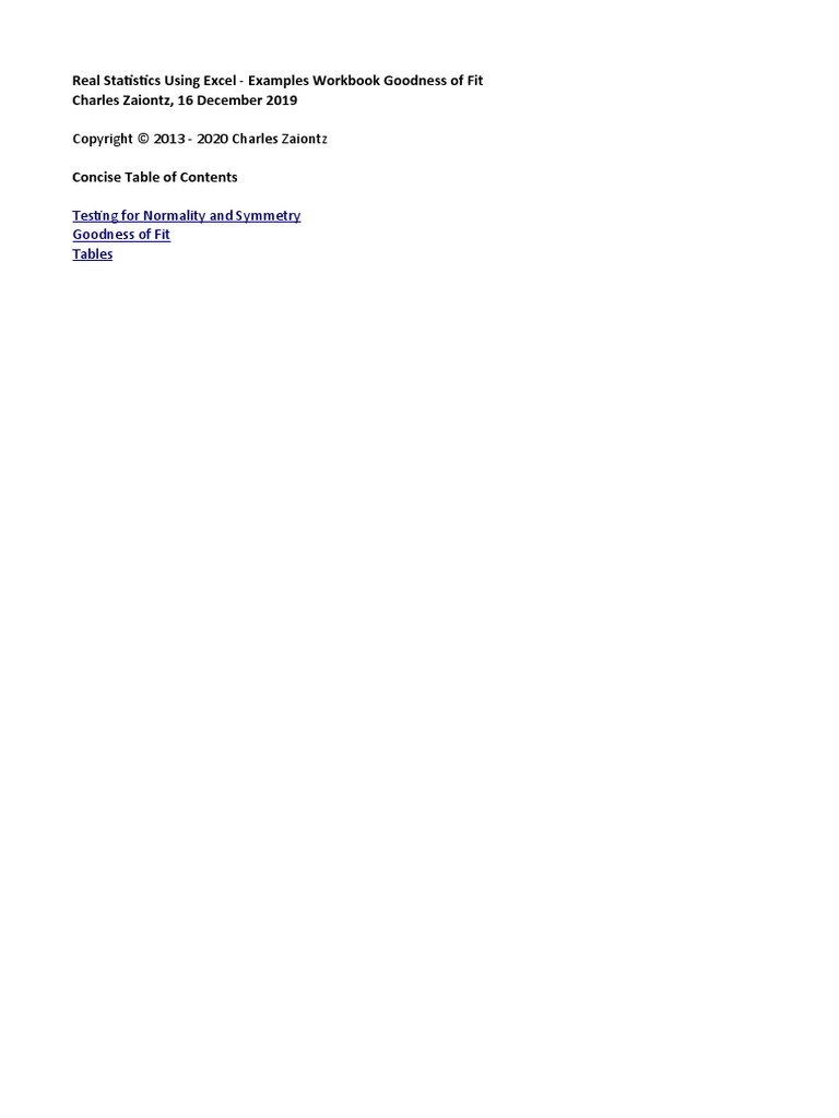 Real Statistics Examples Goodness of Fit | PDF | Goodness Of Fit ...
