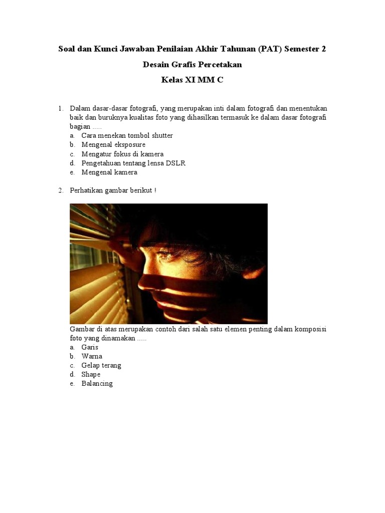 Soal PAT DGP Sem 2 (XI MM C) | PDF