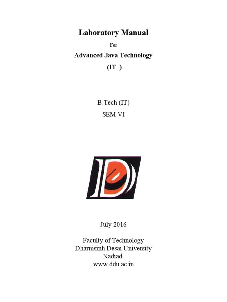 Laboratory Manual: Advanced Java Technology (IT) | Download Free PDF ...