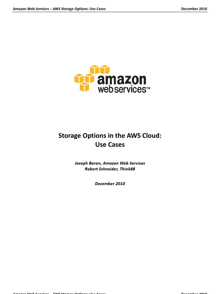 AWS Storage Use Cases | PDF | Cloud Computing | Amazon Web Services