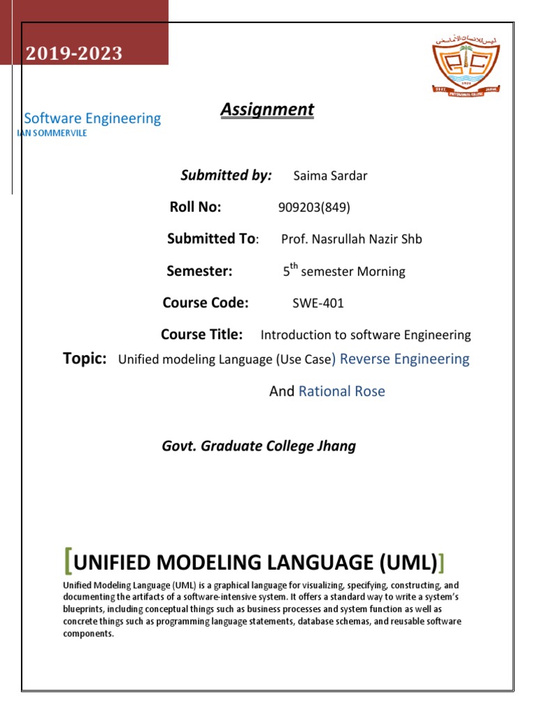 Unified Modeling Language (Uml) : Assignment | PDF | Unified Modeling Language | Use Case