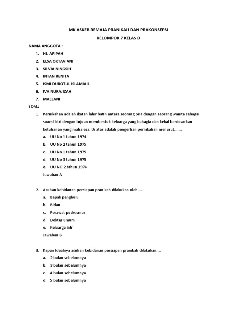 3... Kelompok 7 Soal Askeb Remaja | PDF | Kesehatan Holistik | Gaya Hidup