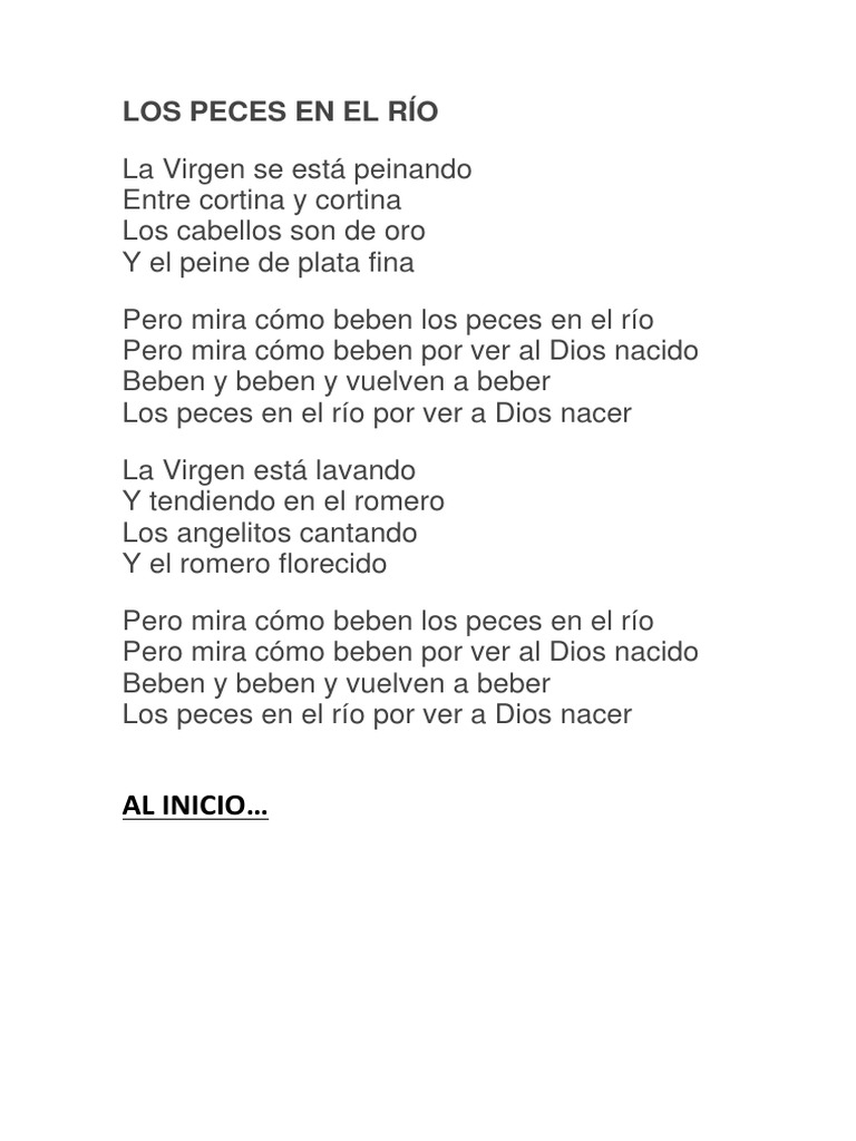 Los Peces en El Río Letra | PDF