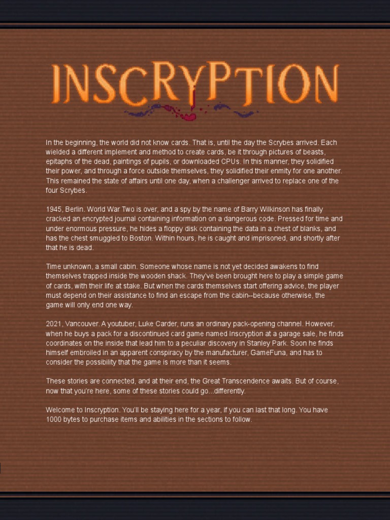Inscryption v1.01 | PDF