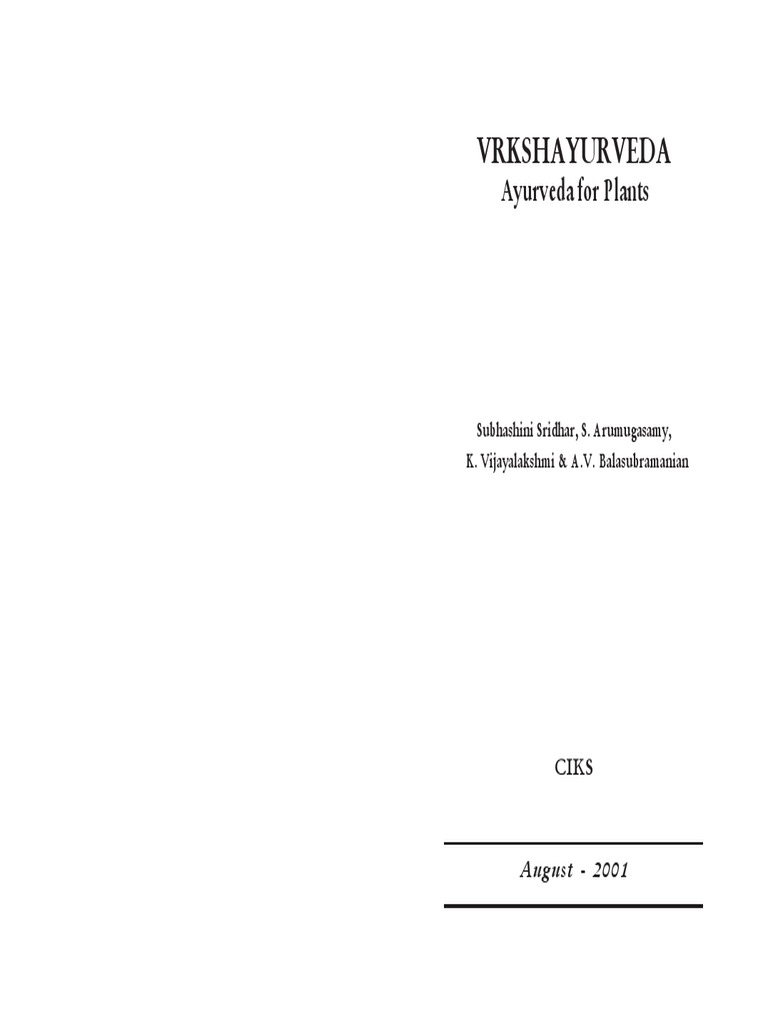 Vriksha Ayurveda Subhashini Sridhar Et Al (CIKS) | PDF | Rice | Sowing