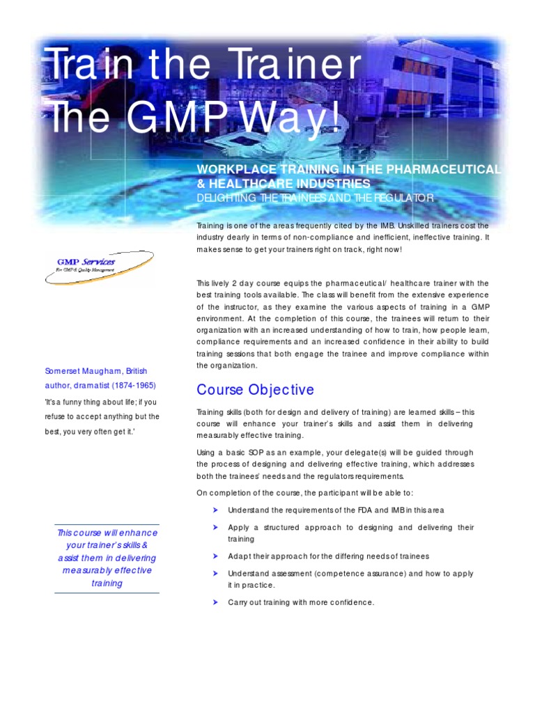 Train The Trainer The GMP Way! - GMP - Ie | PDF | Learning Styles ...