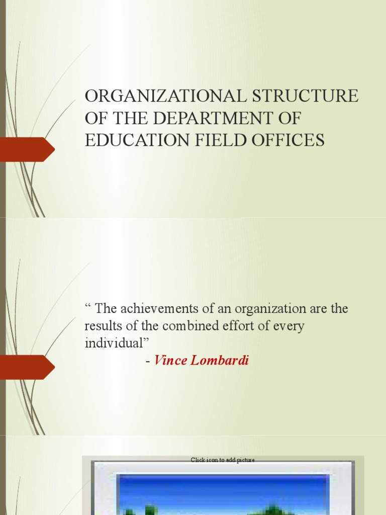 Organizational Structure of the Department of Education: A ...