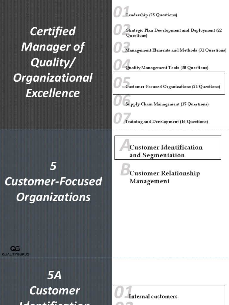 Certified Manager of Quality/ Organizational Excellence | PDF | Focus ...