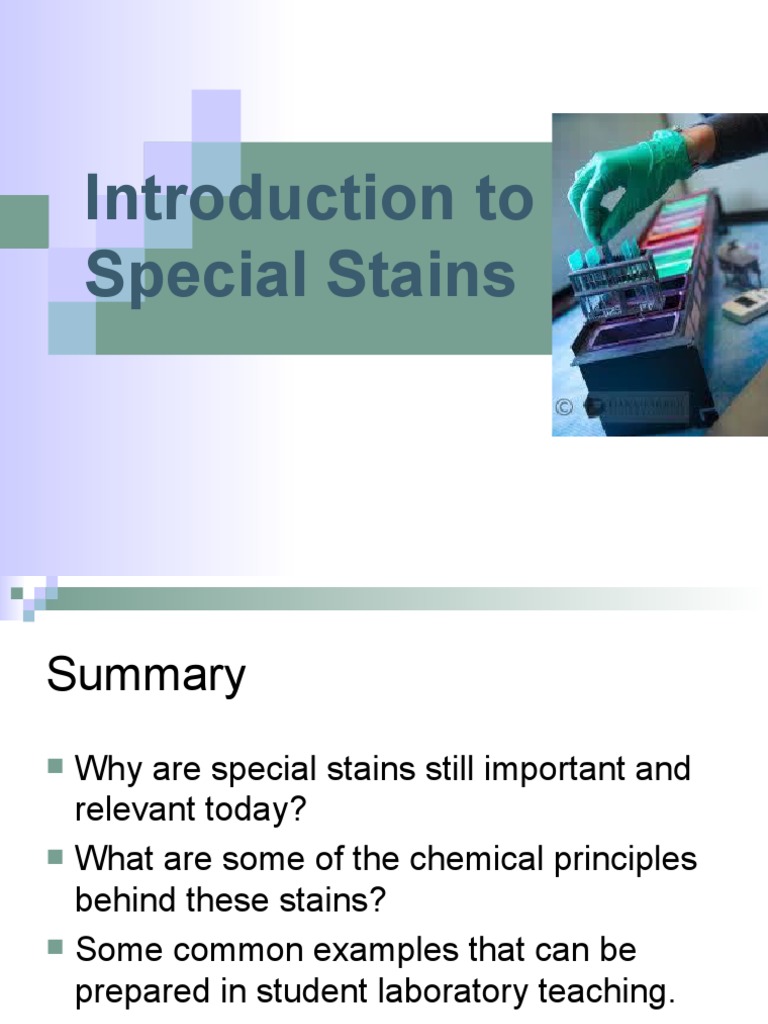 PPT2 - Introduction To Special Stains | PDF | Staining | Microscope