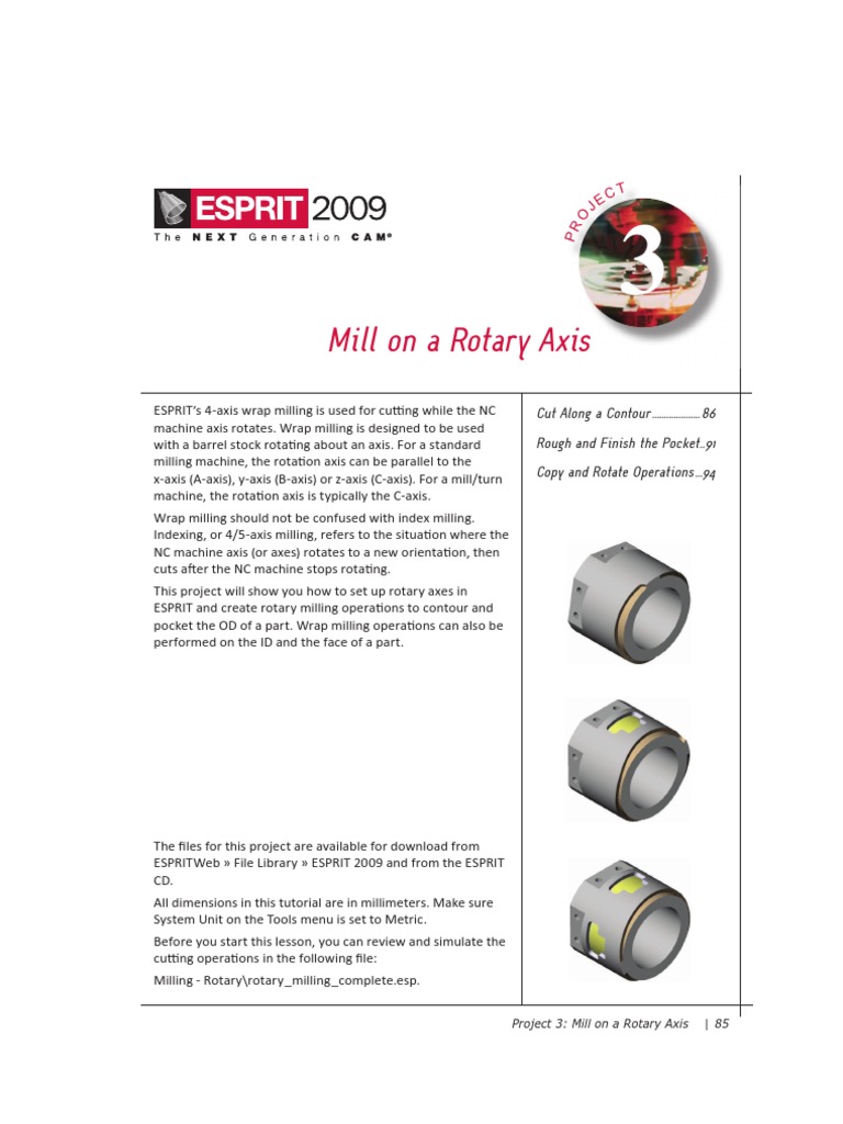 ESPRIT Milling Tutorial 02 | PDF | Cartesian Coordinate System | Machines