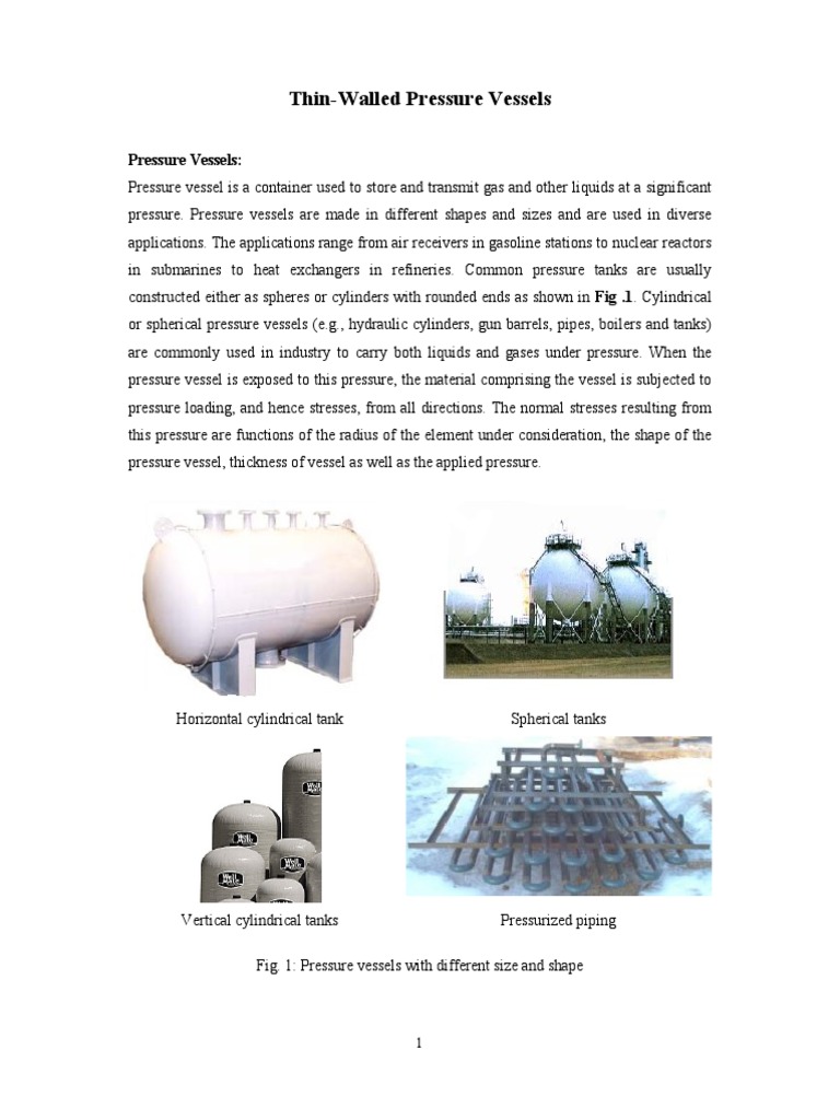 Thin Walled Pressure Vessel | PDF | Applied And Interdisciplinary ...