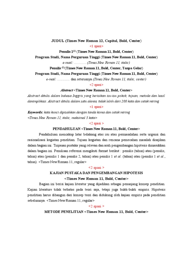 Template Naskah Publikasi Mahasiswa | PDF