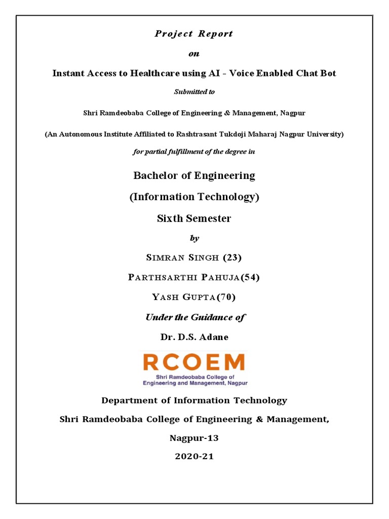 VI Sem Project - Instant Access To Healthcare Using AI - Voice Enabled ...