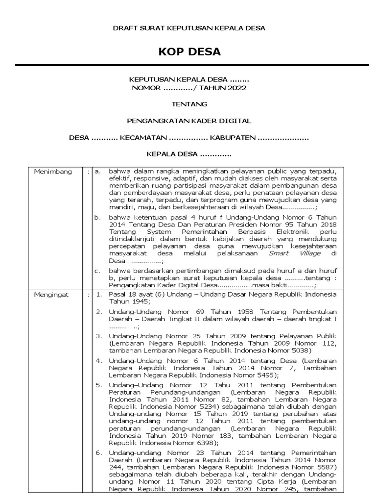 Draft SK Kader Digital | PDF