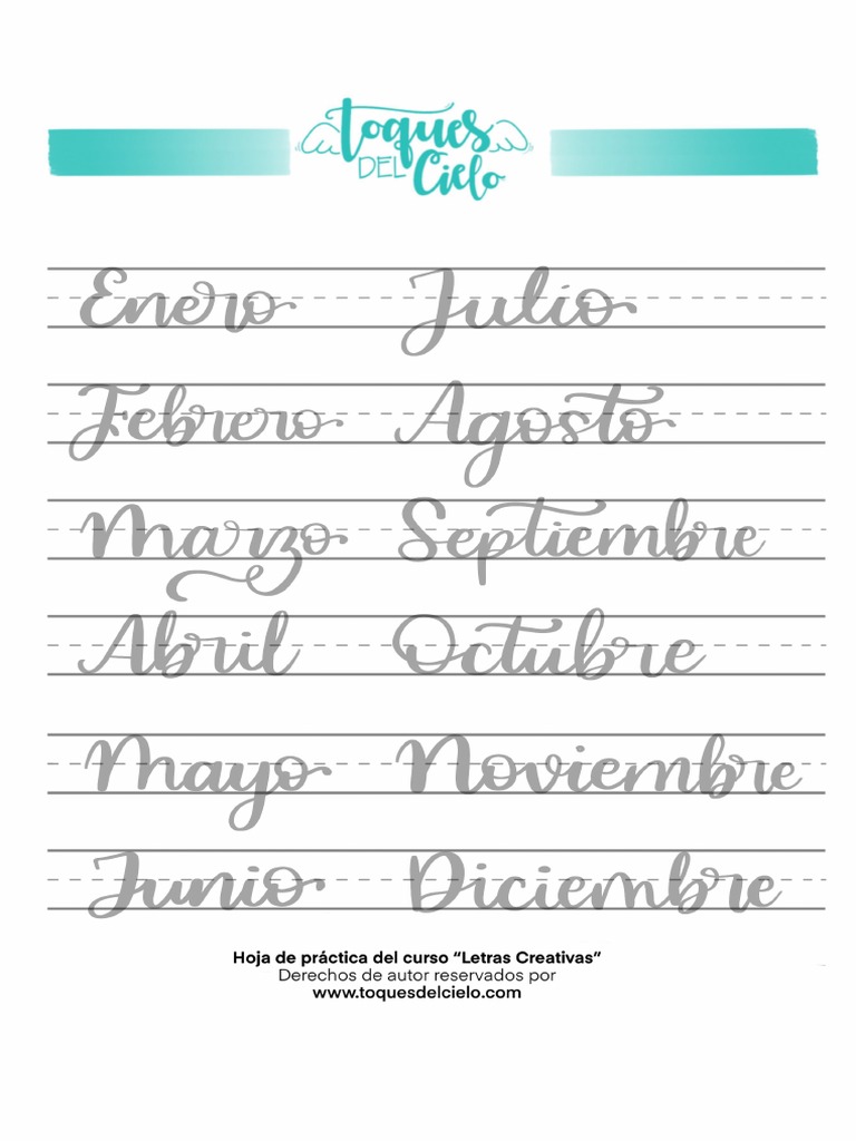 Meses en Lettering | PDF