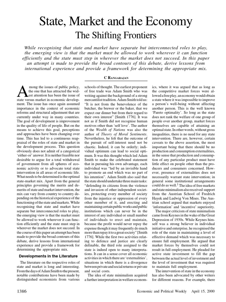 State, Market and The Economy | PDF | Market Economy | Economic ...