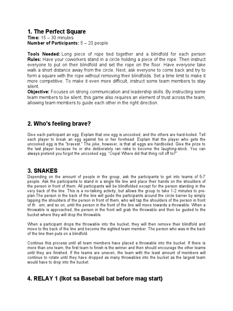 Team Building Activities | PDF