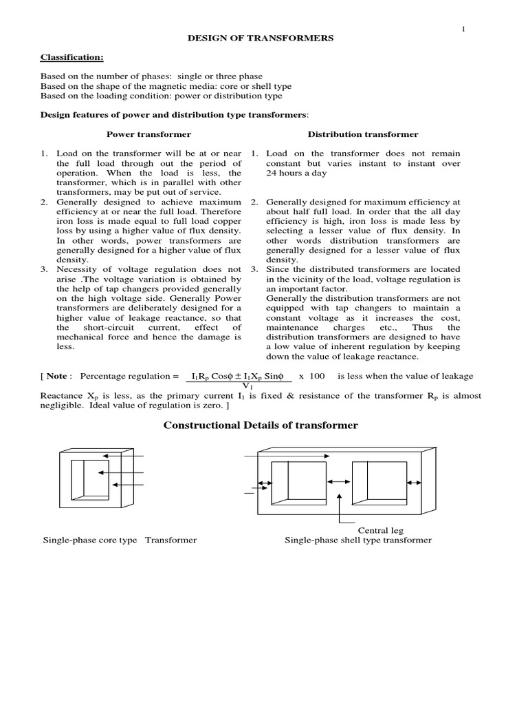 Design of Transformers | PDF | Transformer | Inductor
