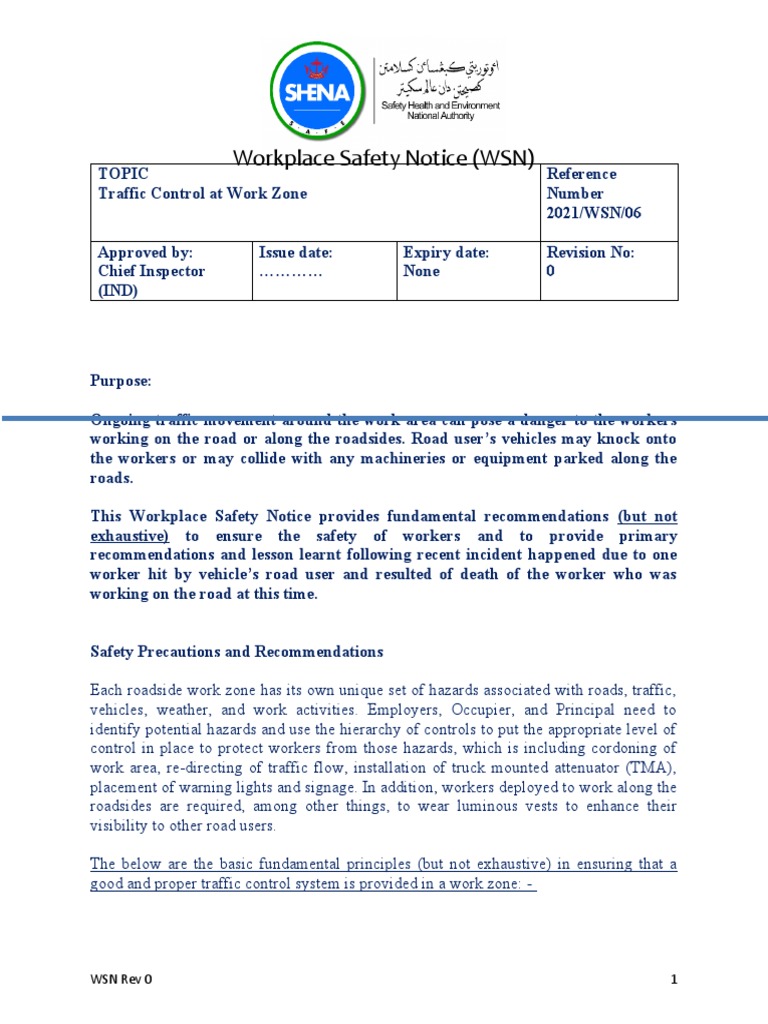 Traffic Control at Work Zone | PDF | Traffic | Road