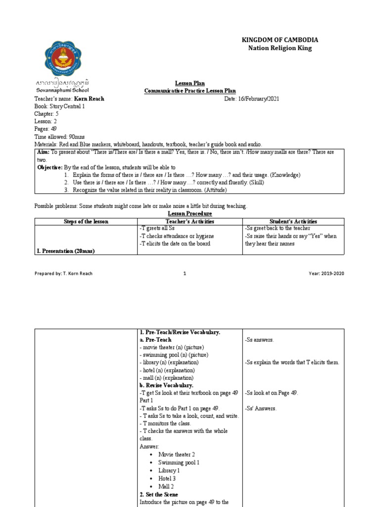 Lesson Plan Grammar | PDF | Lesson Plan | Teachers